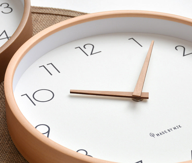 Minimalist Wooden Numbers Wall Clock - Dark & Light Wood - 25cm, 30cm ...