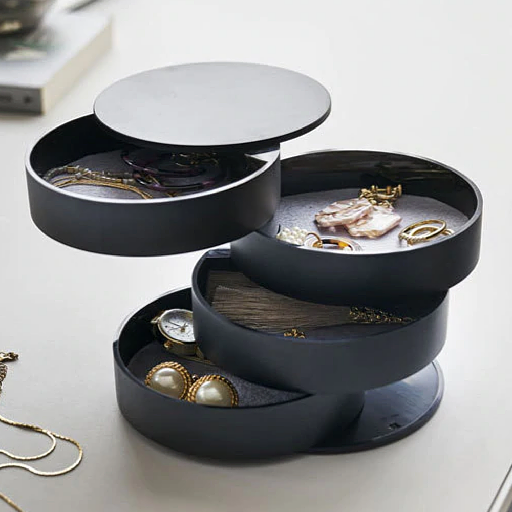 Jewellery Round Storate Organiser - Black & White – Make Space For This