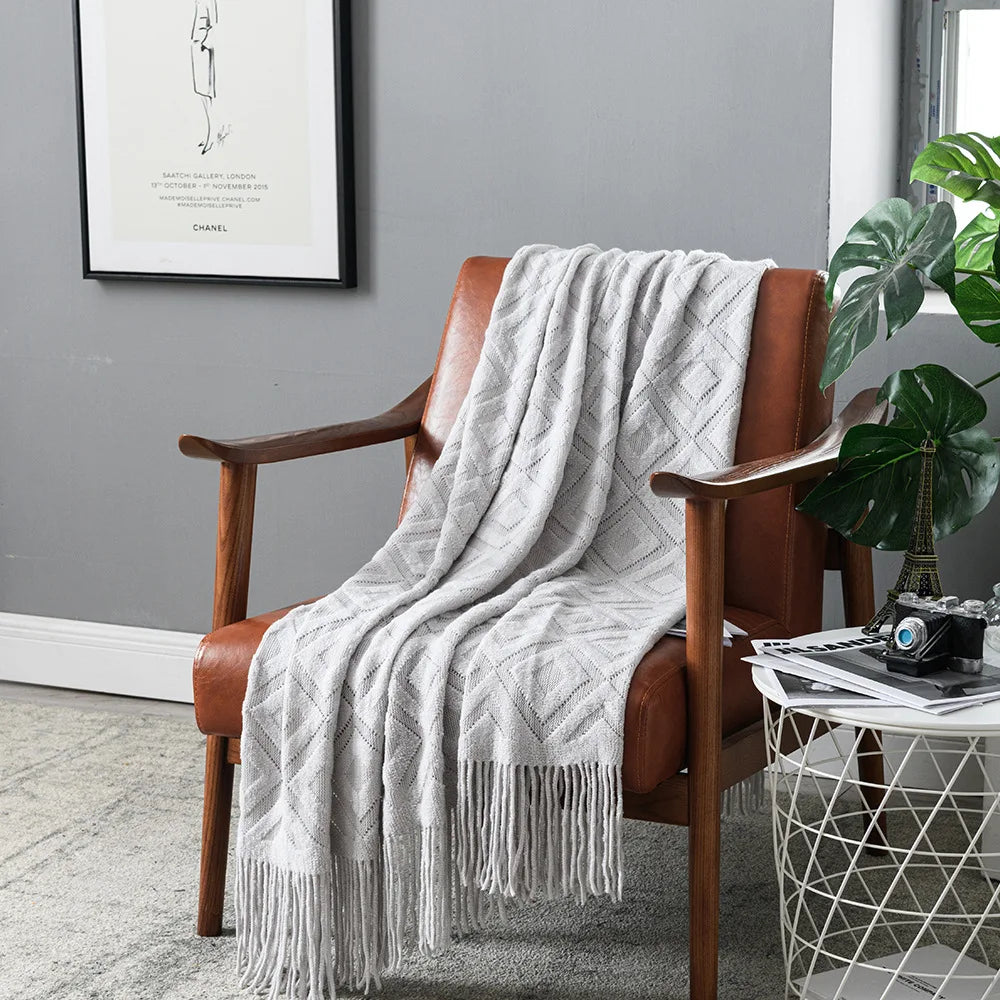 Neutral Colour Diamond Throws - Grey, Caramel, Beige - Small & Large ...