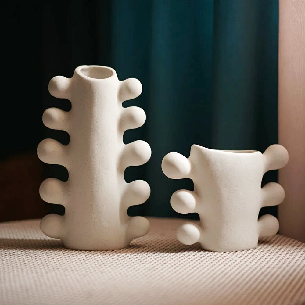 Vertebral Matte White Ceramic Vases - Small & Large – Make Space For This