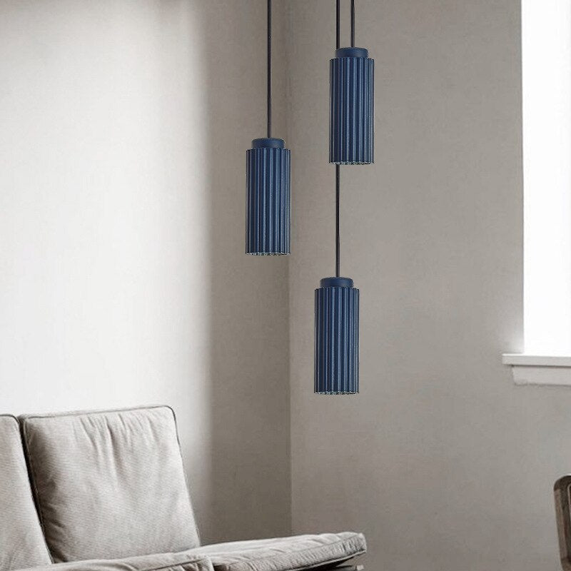 Fluted Colour Pendant Lights - Black, White, Blue, Yellow & Pink – Make ...