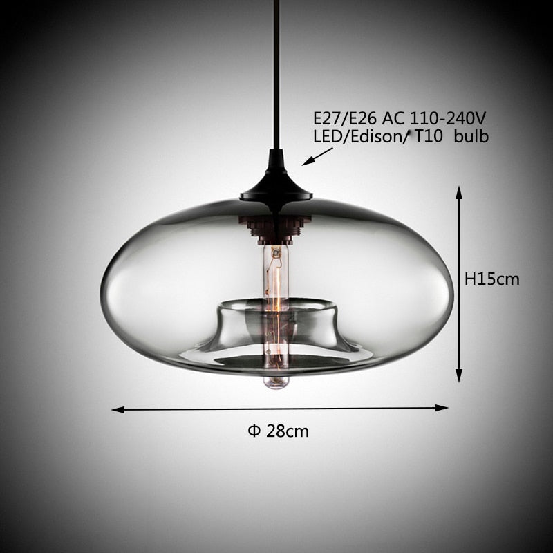 Mid Century Modern Glass Oval Pendant Lights - 7 Colours – Make Space ...