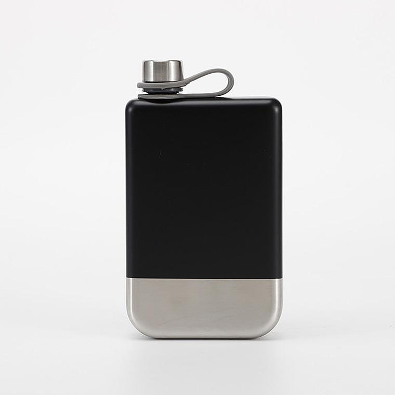 Modern stylish minimalist matte black stainless steel hip flask – Make ...